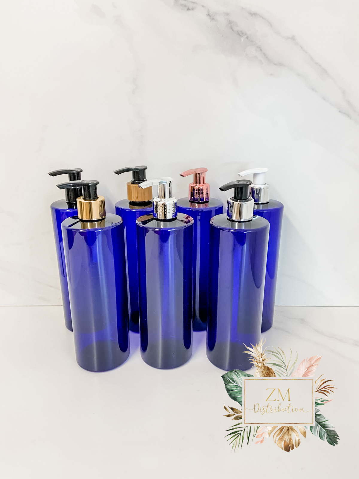 Cobalt Blue 500ml tubular bottles – pump/lid not included - ZMDesigns