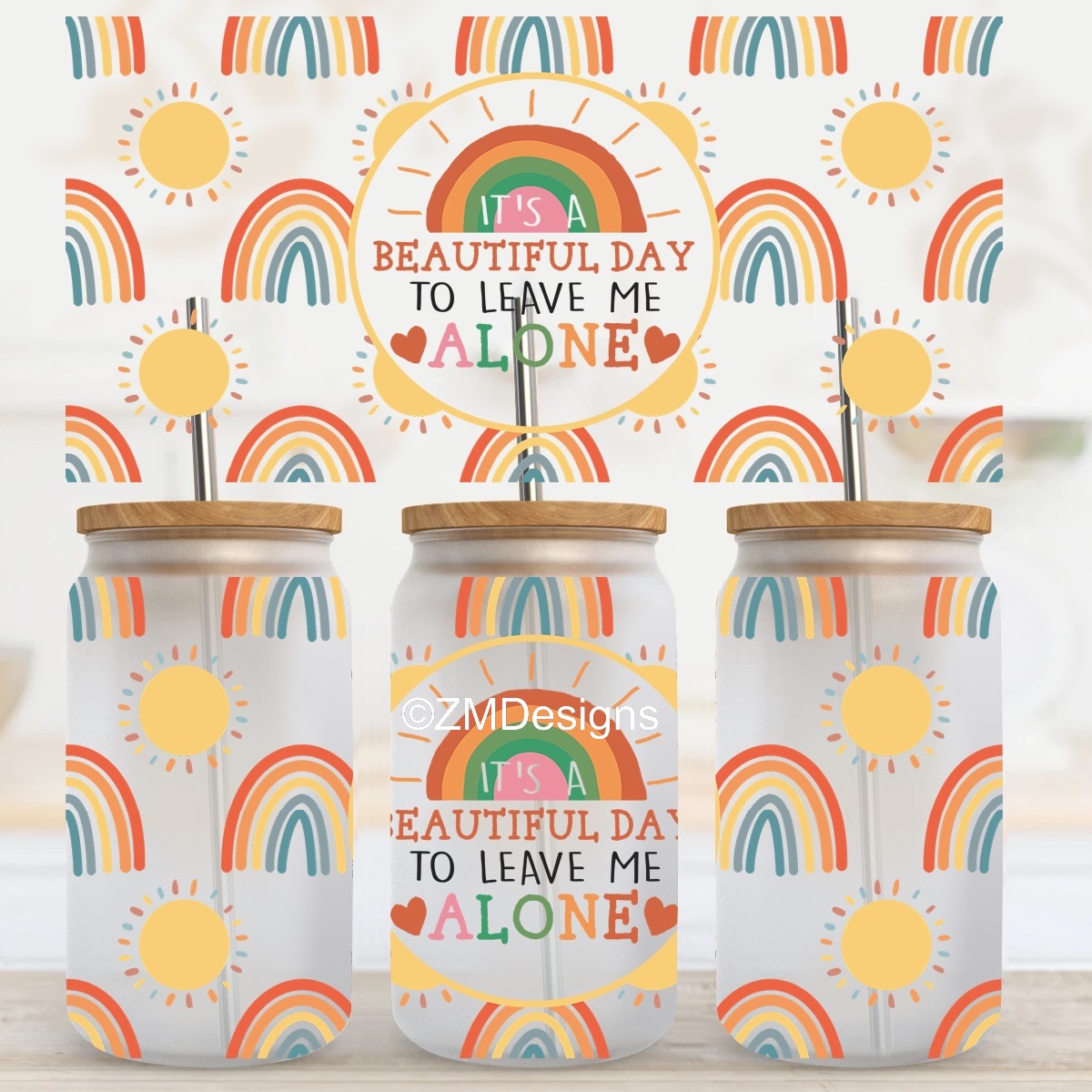 #21 UV DTF transfer wrap 16oz Beautiful Day - ZMDesigns