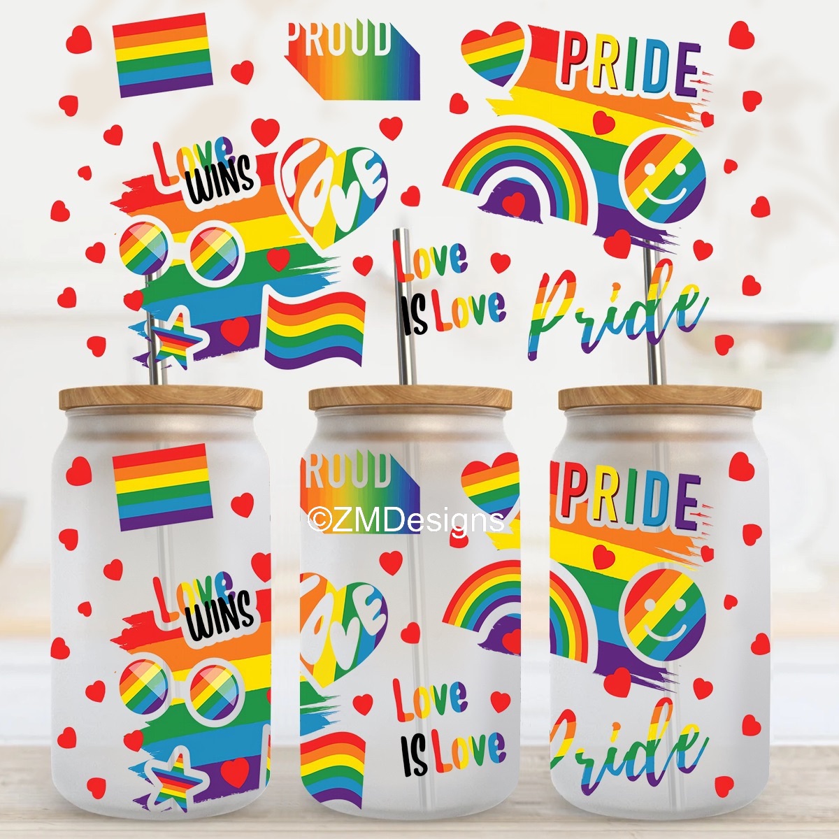 #27 UV DTF transfer wrap 16oz Pride - ZMDesigns