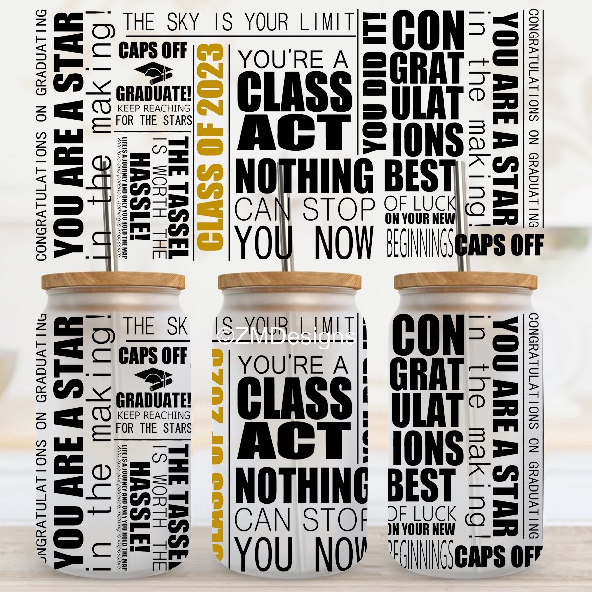 #28 UV DTF transfer wrap 16oz Graduation - ZMDesigns