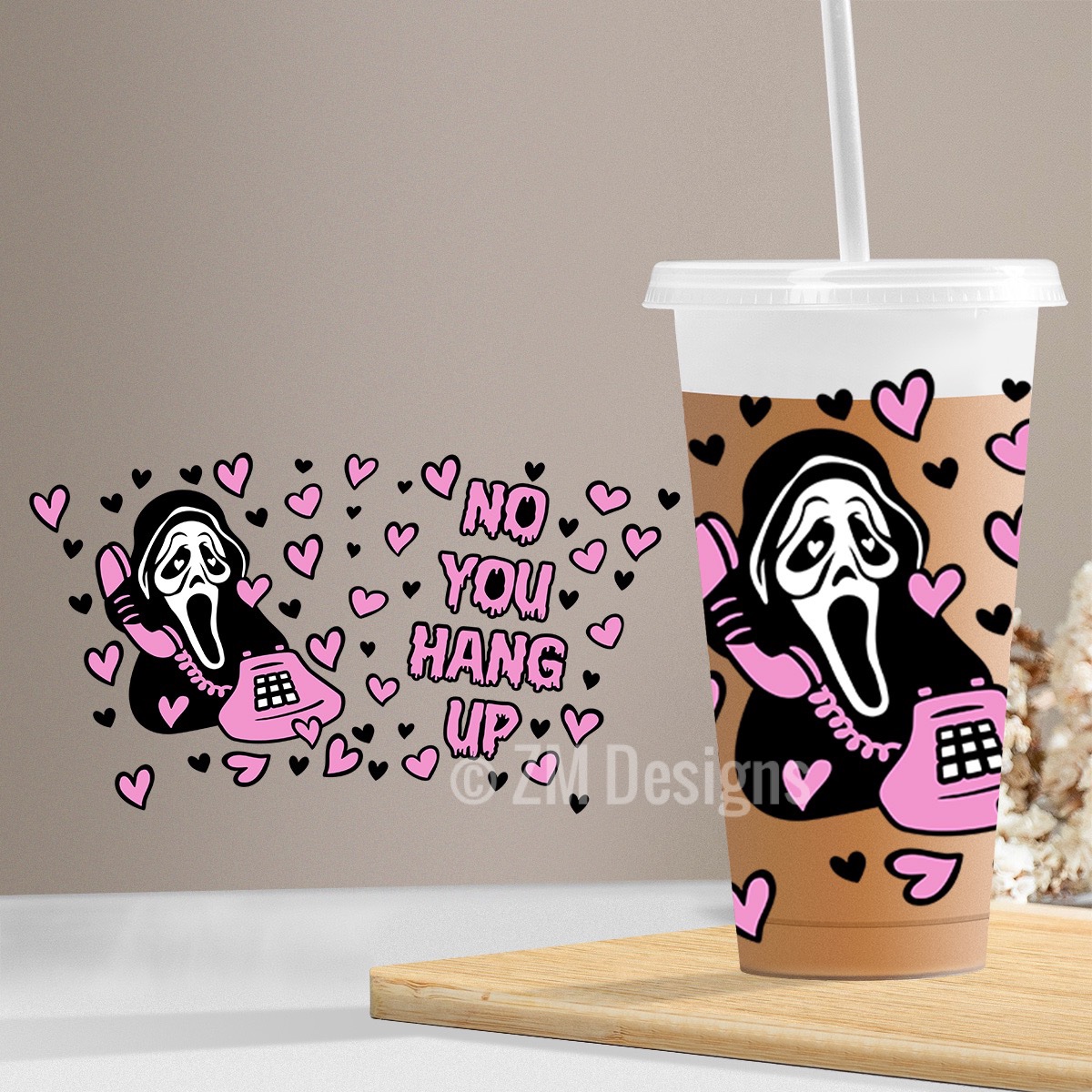 #2 UV DTF transfer wrap 24oz Scream no you hang up - ZMDesigns