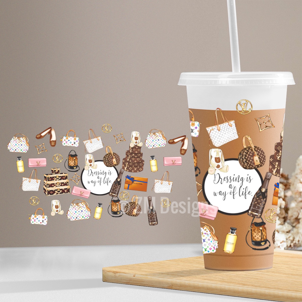 #27 UV DTF transfer wrap 24oz LV louis vuitton - ZMDesigns