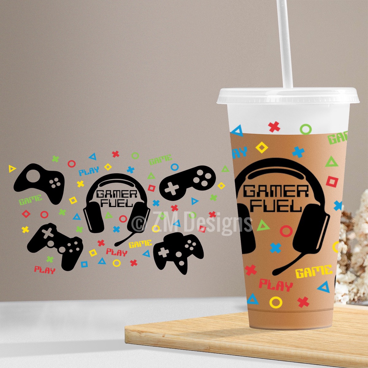 #30 UV DTF transfer wrap 24oz Gamer Fuel - ZMDesigns