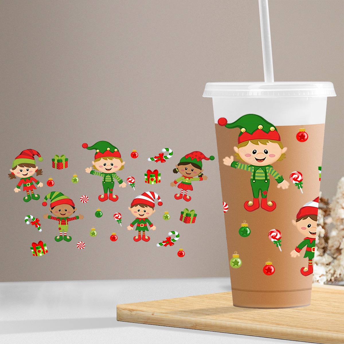 #32 UV DTF transfer wrap 24oz Elf green - ZMDesigns