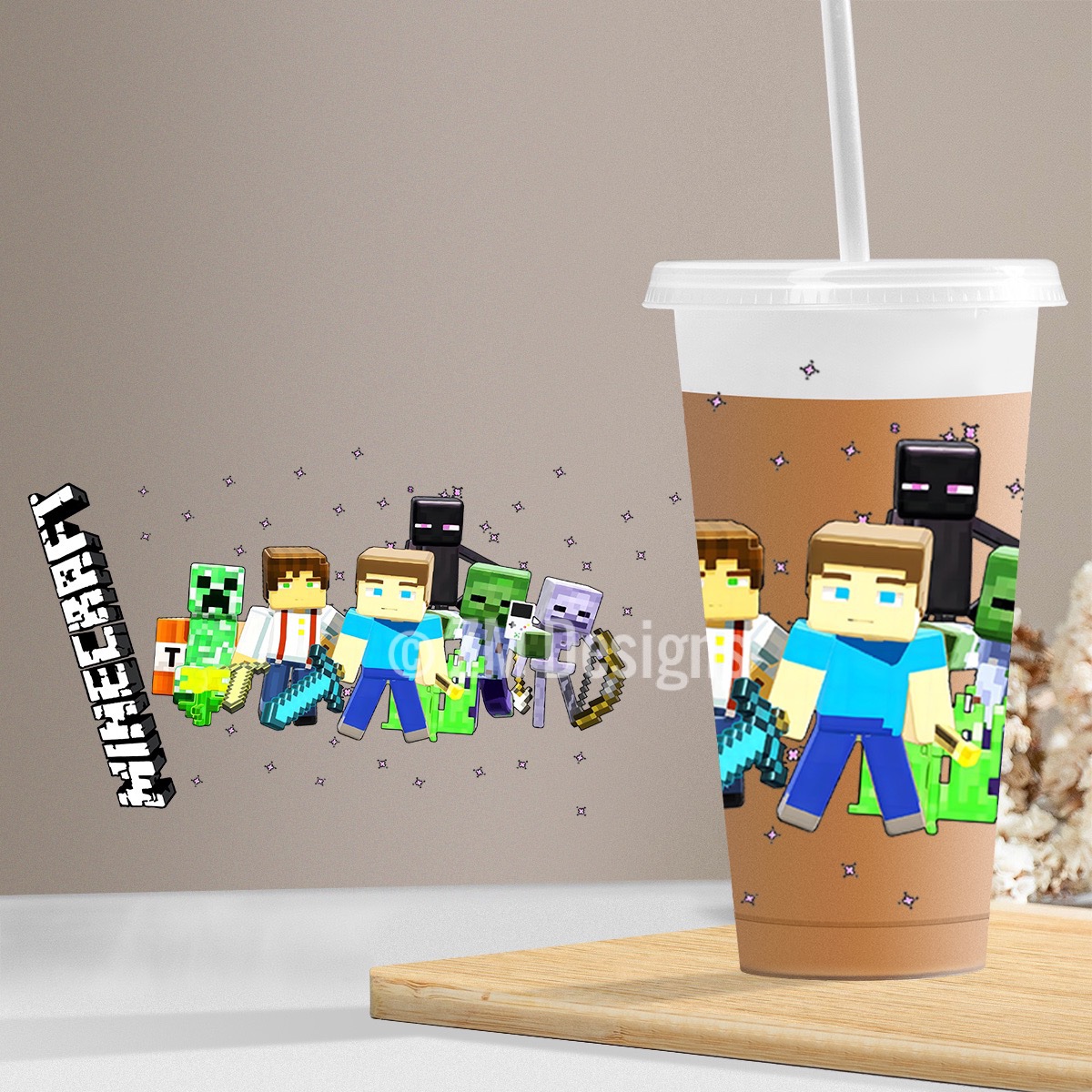 #40 UV DTF transfer wrap 24oz Minecraft - ZMDesigns