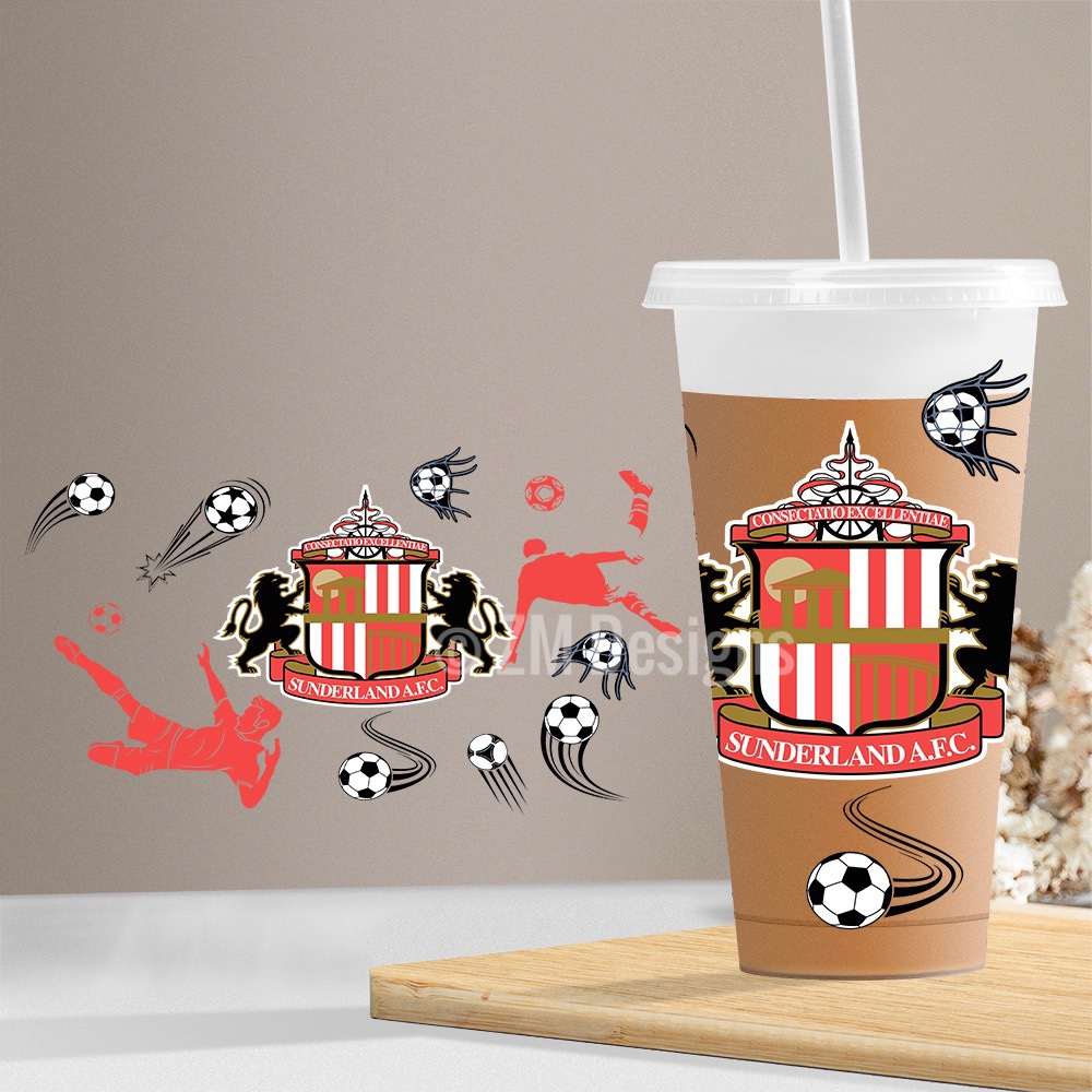 #56 UV DTF transfer football wrap 24oz Sunderland afc - ZMDesigns