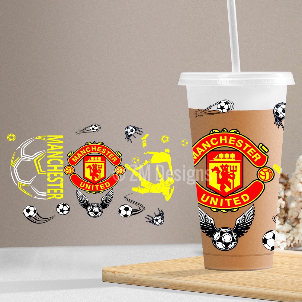 #46 UV DTF transfer football wrap 24oz Manchester United - ZMDesigns