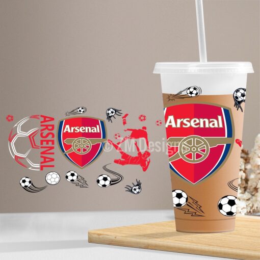 #51 UV DTF transfer football wrap 24oz Arsenal - ZMDesigns