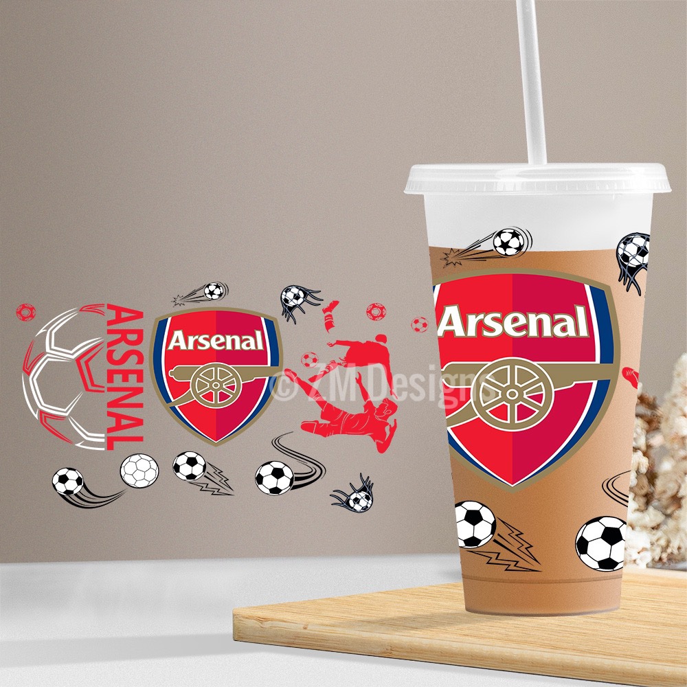 #51 UV DTF transfer football wrap 24oz Arsenal - ZMDesigns