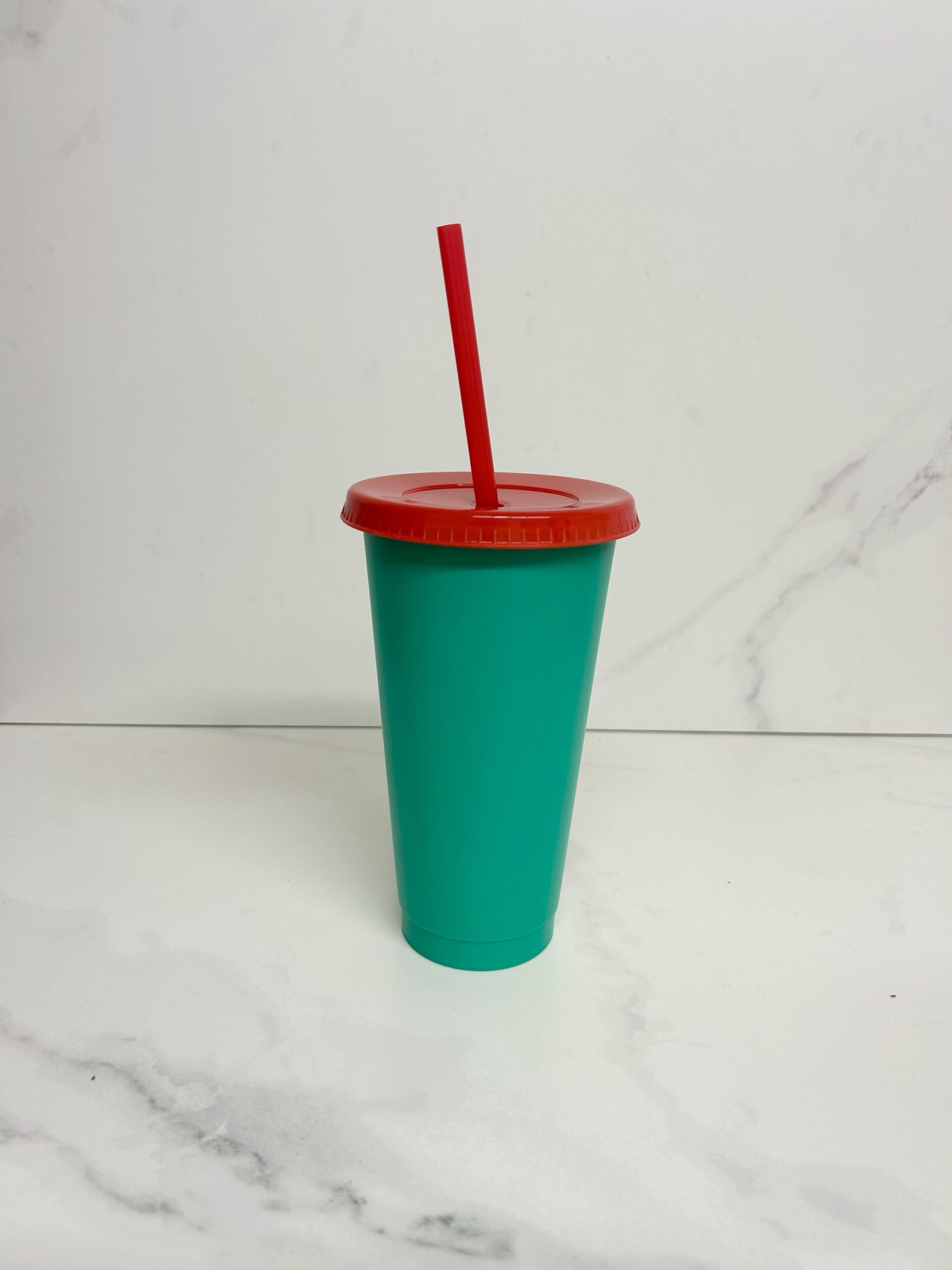 Green cold cup with red lid 24oz - ZMDesigns