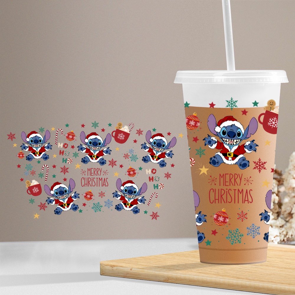 #68 UV DTF transfer wrap 24oz Stitch Christmas - ZMDesigns