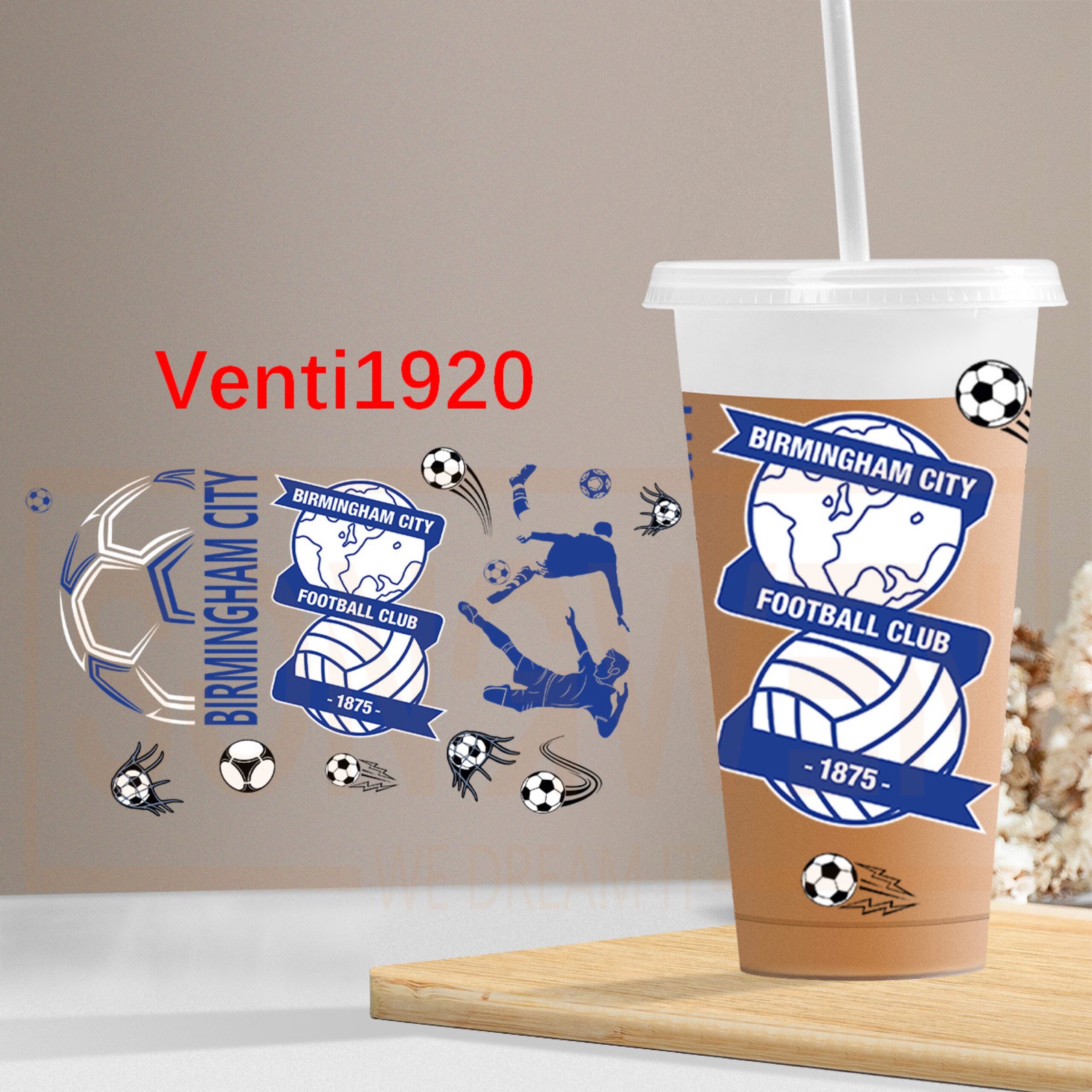 #105 UV DTF transfer wrap 24oz Birmingham city fc - ZMDesigns