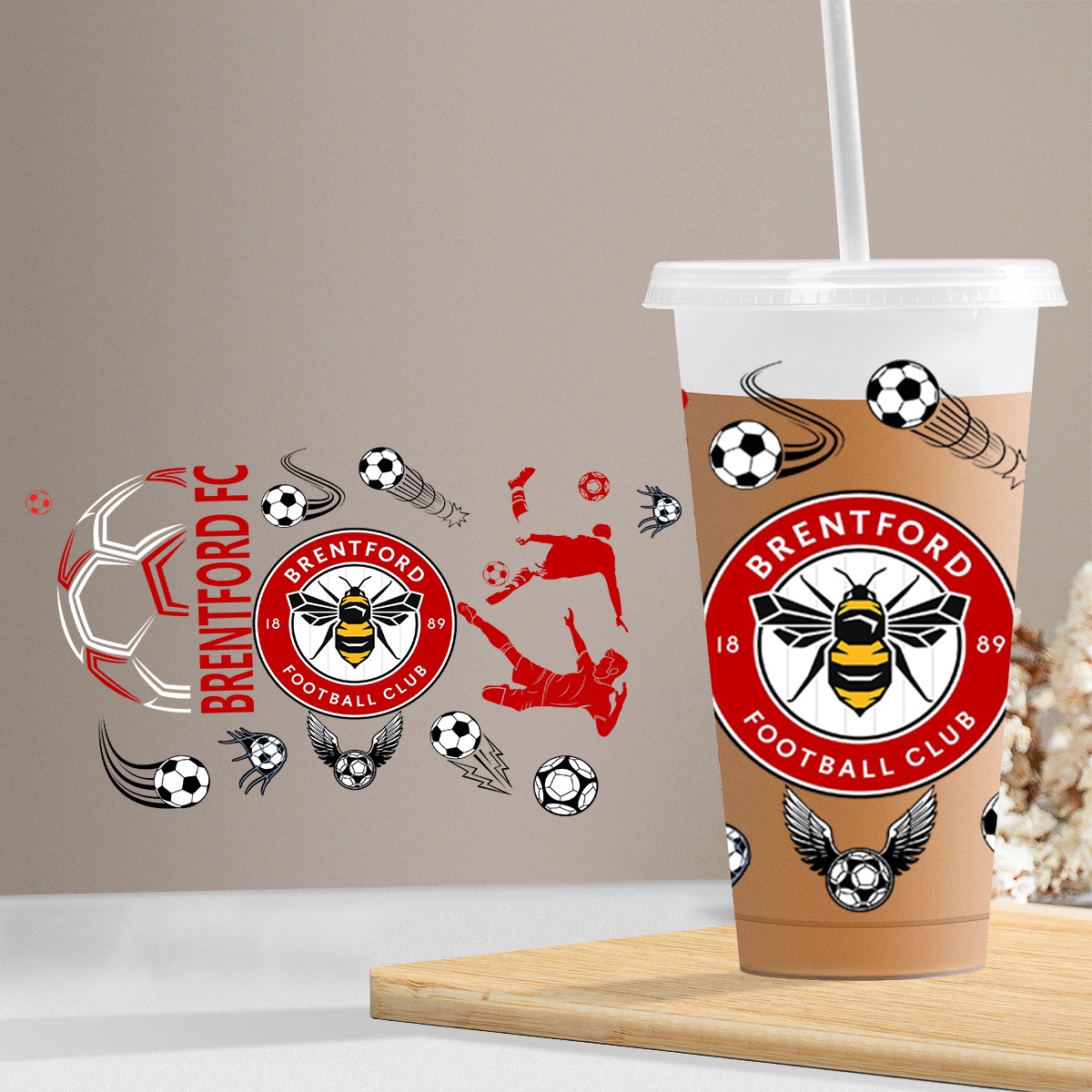 #108 UV DTF transfer wrap 24oz Brentford fc - ZMDesigns