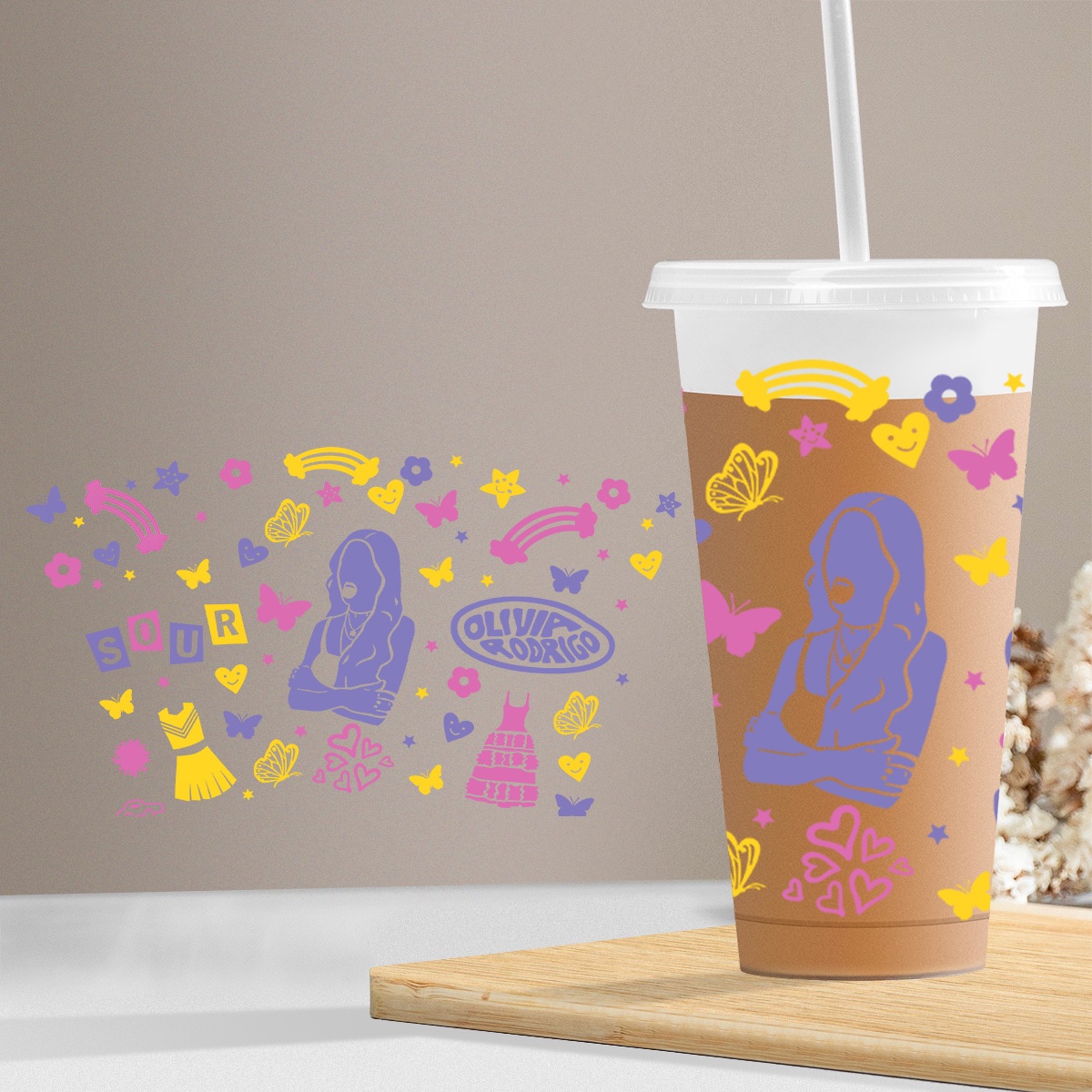 #102 UV DTF transfer wrap 24oz Olivia Rodrigo - ZMDesigns