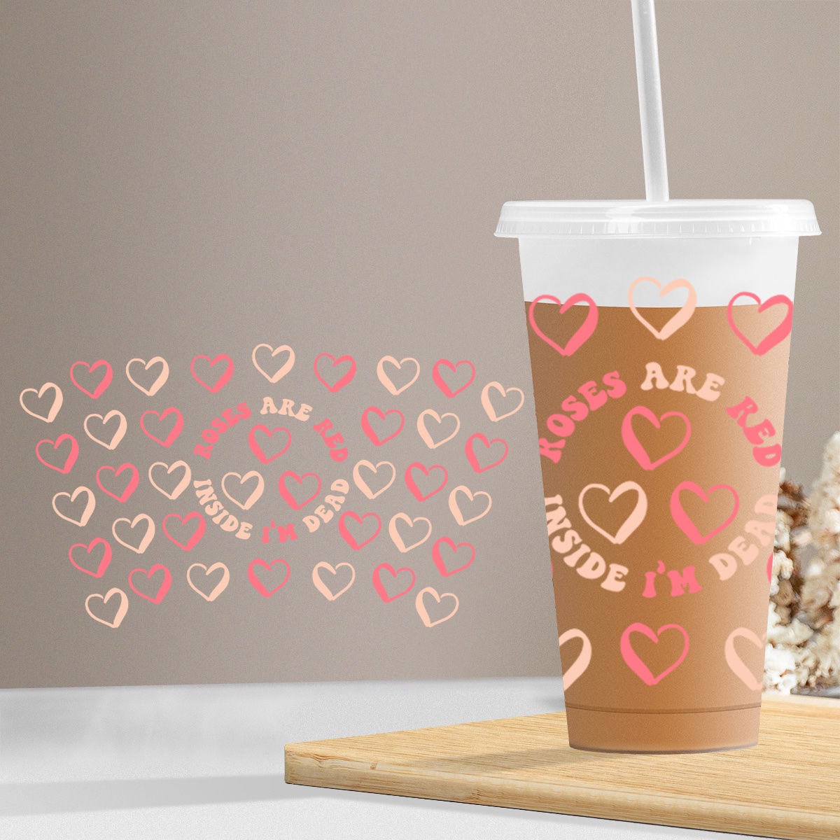 #131 UV DTF transfer wrap 24oz Roses are red dead inside - ZMDesigns