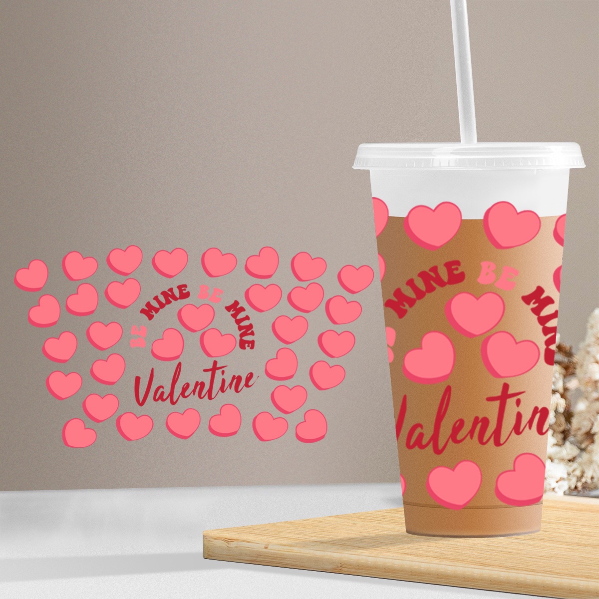 #126 UV DTF transfer wrap 24oz Be mine Valentine - ZMDesigns