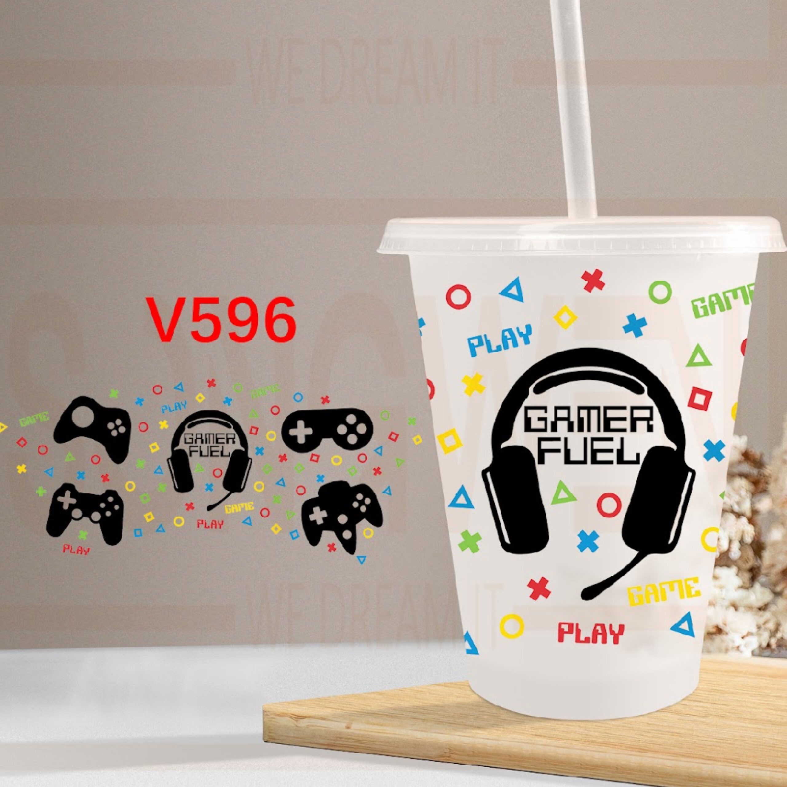 #17 Gamer 16oz cold cup UV DTF - ZMDesigns