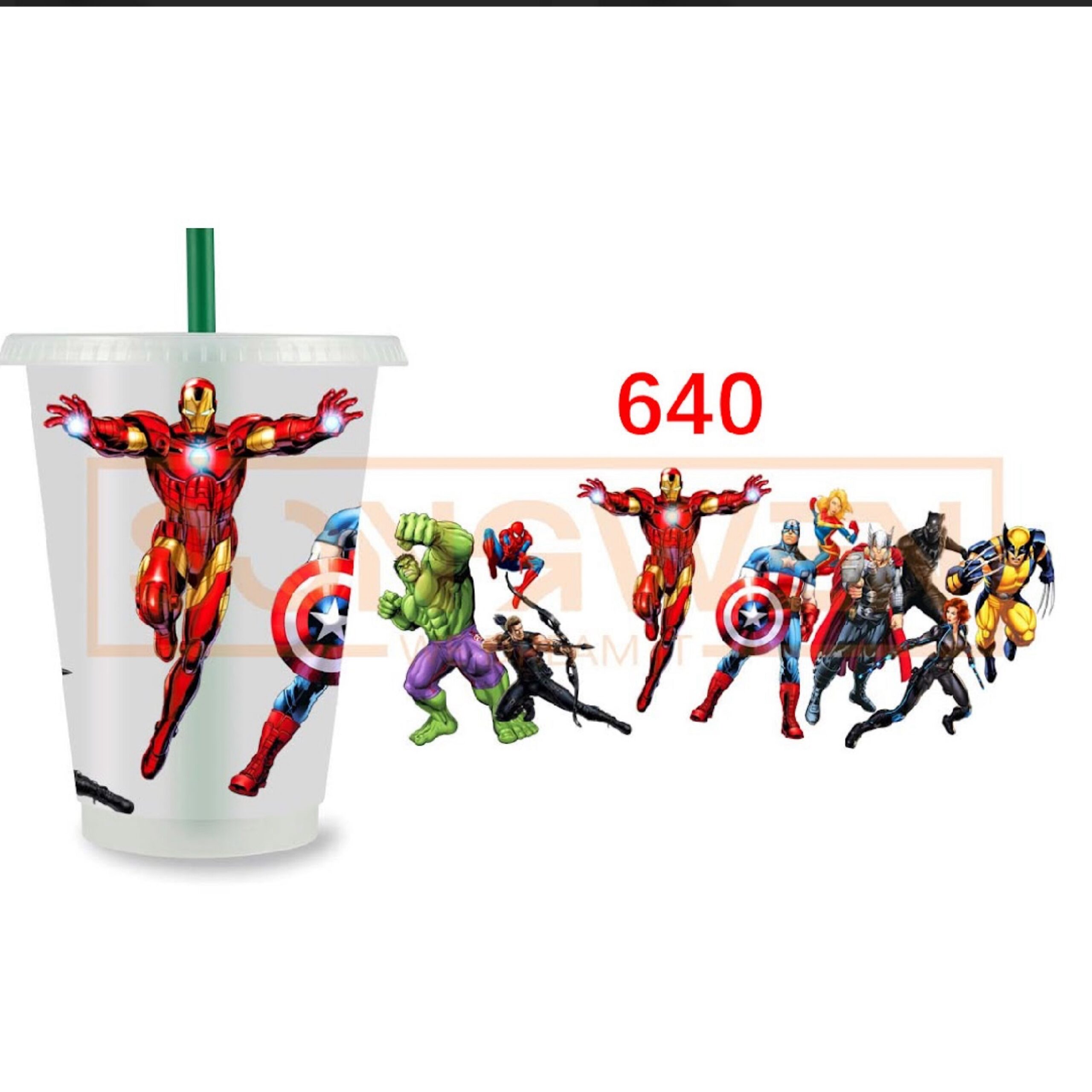 #10 Marvel 16oz cold cup UV DTF (due 17th October) - ZMDesigns