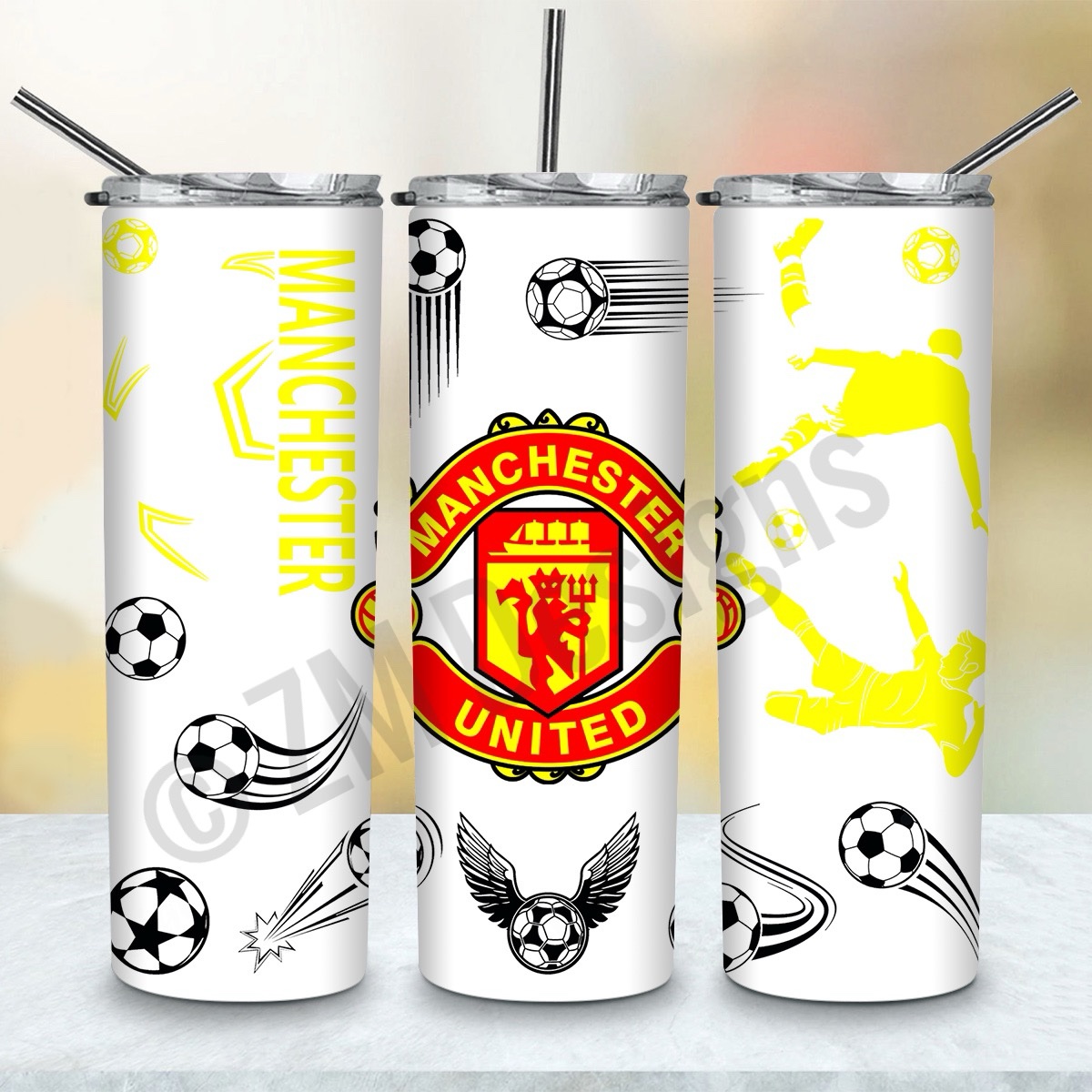 #16 Skinny 20oz tumbler UV DTF Manchester United - ZMDesigns