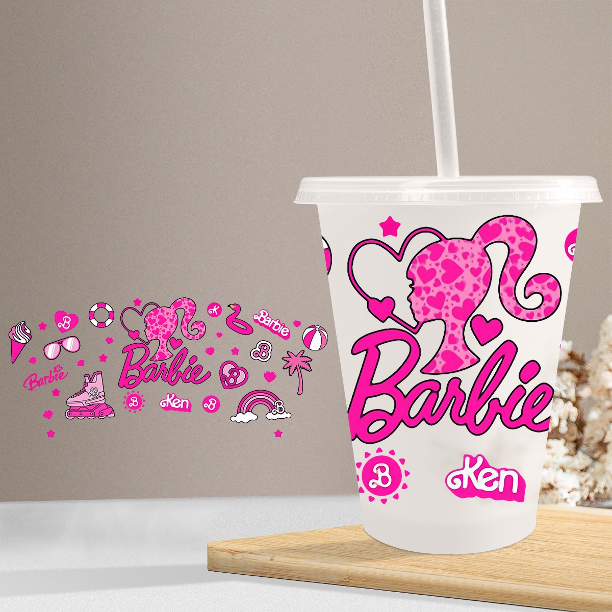 #31 Barbie 16oz cold cup UV DTF - ZMDesigns