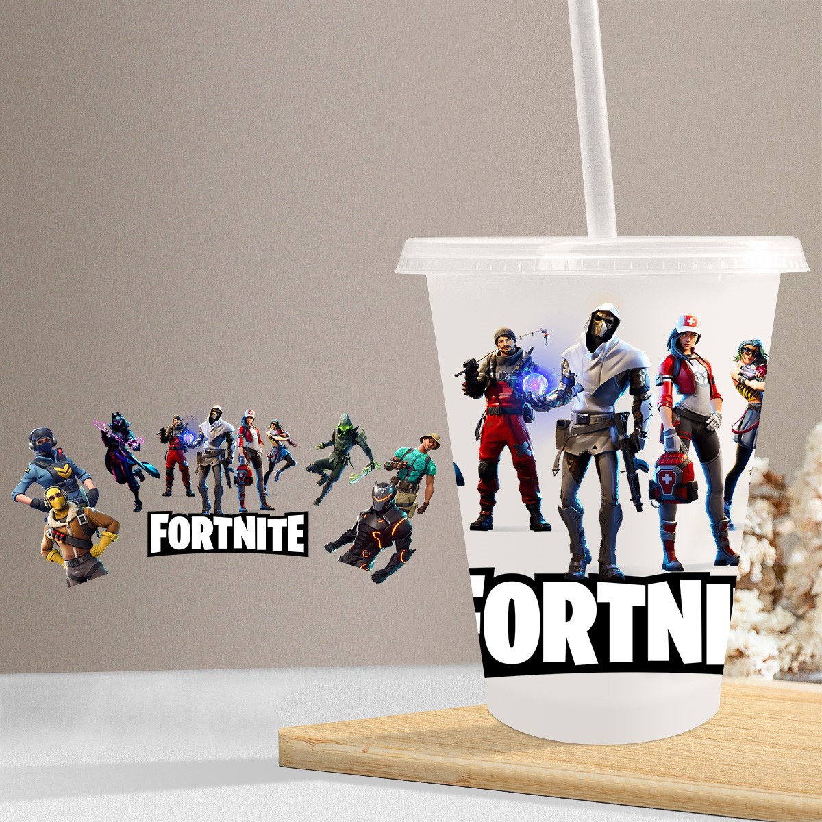 #35 Fortnite 16oz cold cup UV DTF - ZMDesigns