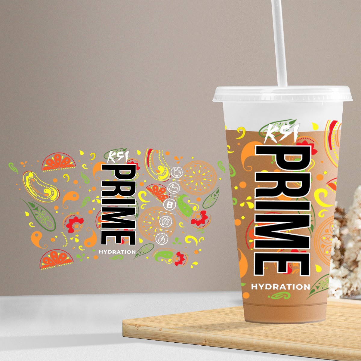 Prime KSI 24oz cold cup UV DTF wrap - ZMDesigns