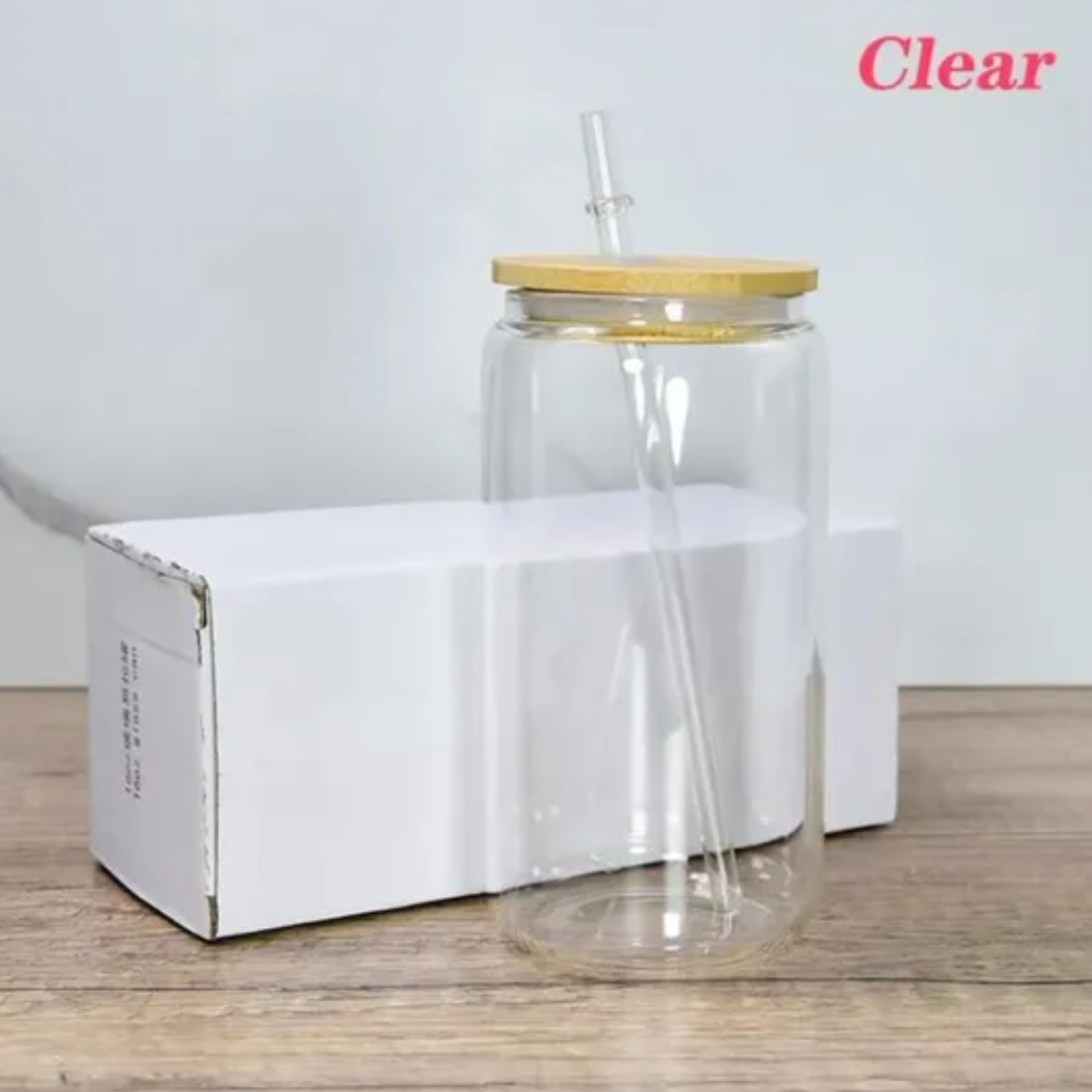 16oz libbey sublimation clear glass can jars - ZMDesigns