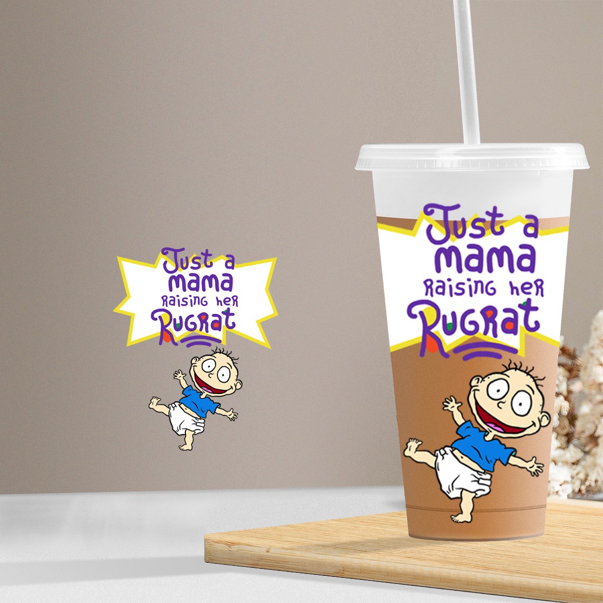 #150 UV DTF transfer wrap 24oz Mama Rugrat - ZMDesigns