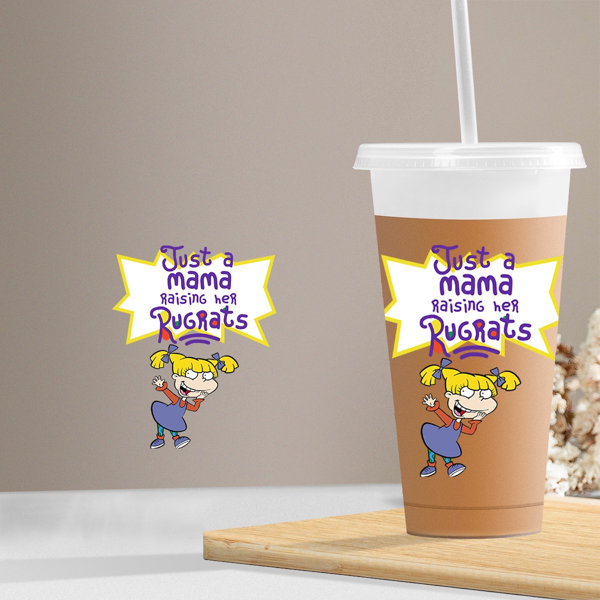 #161 UV DTF transfer wrap 24oz Mama Rugrats Angelica - ZMDesigns