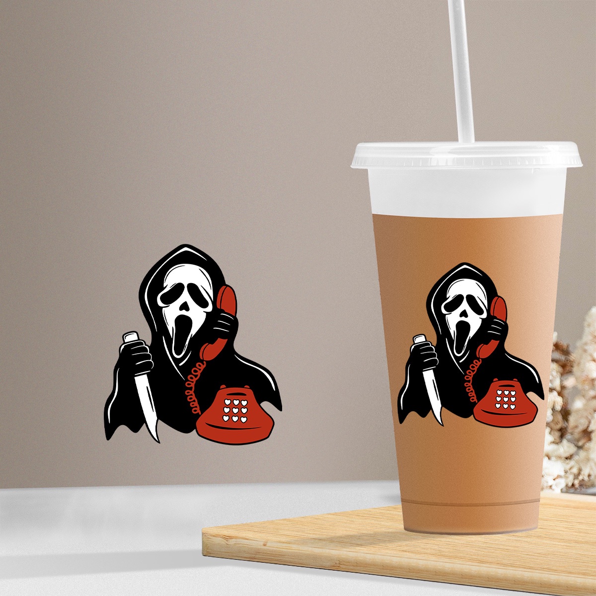 Scream ghost face uv dtf image - ZMDesigns