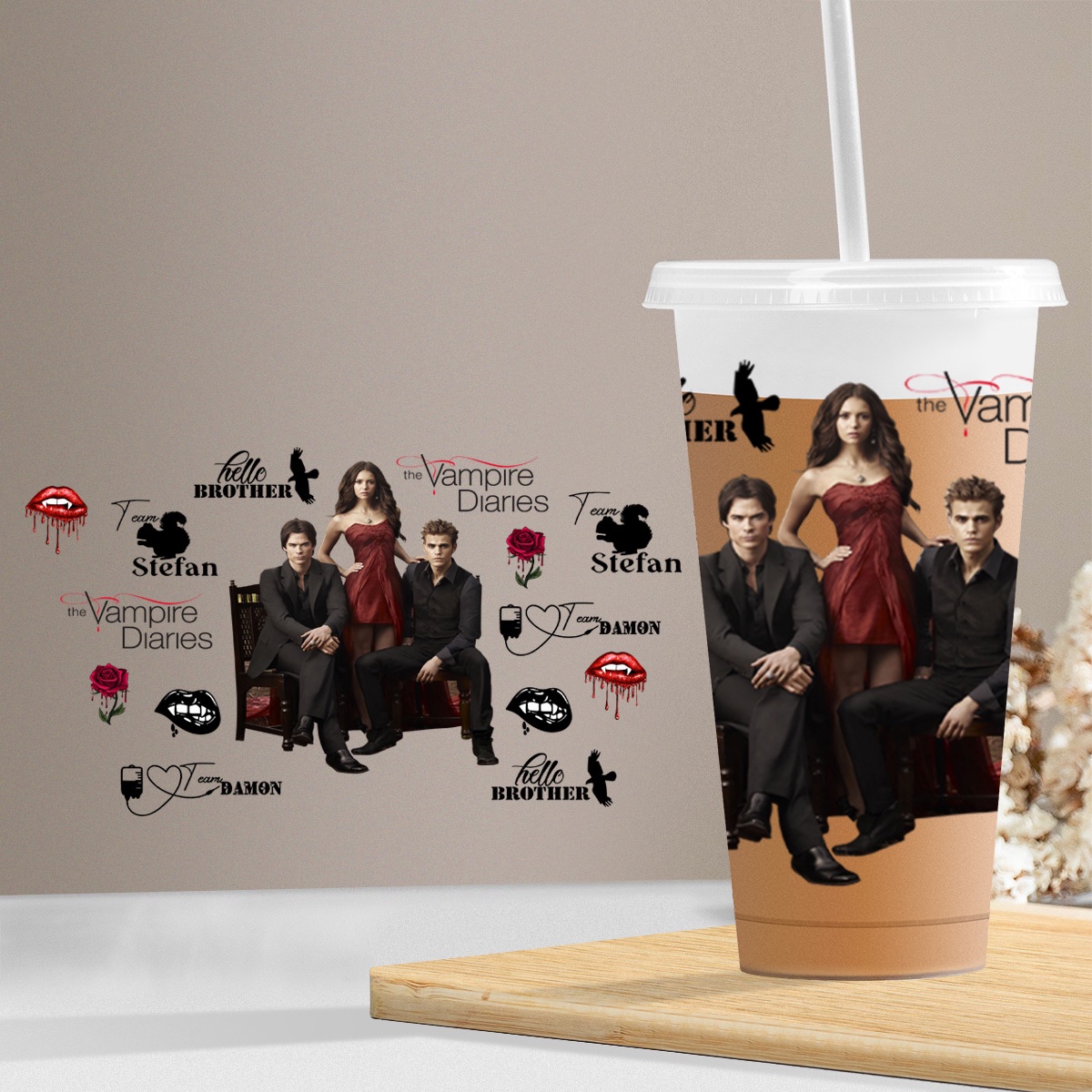 #188 UV DTF transfer wrap 24oz Vampire diaries - ZMDesigns