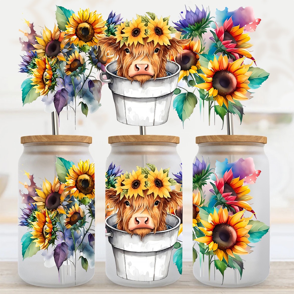 #118 UV DTF transfer wrap Highland cow - ZMDesigns
