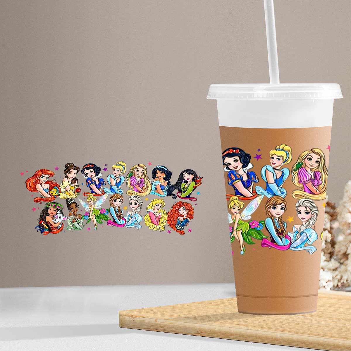 #211 UV DTF transfer wrap 24oz Princess - ZMDesigns