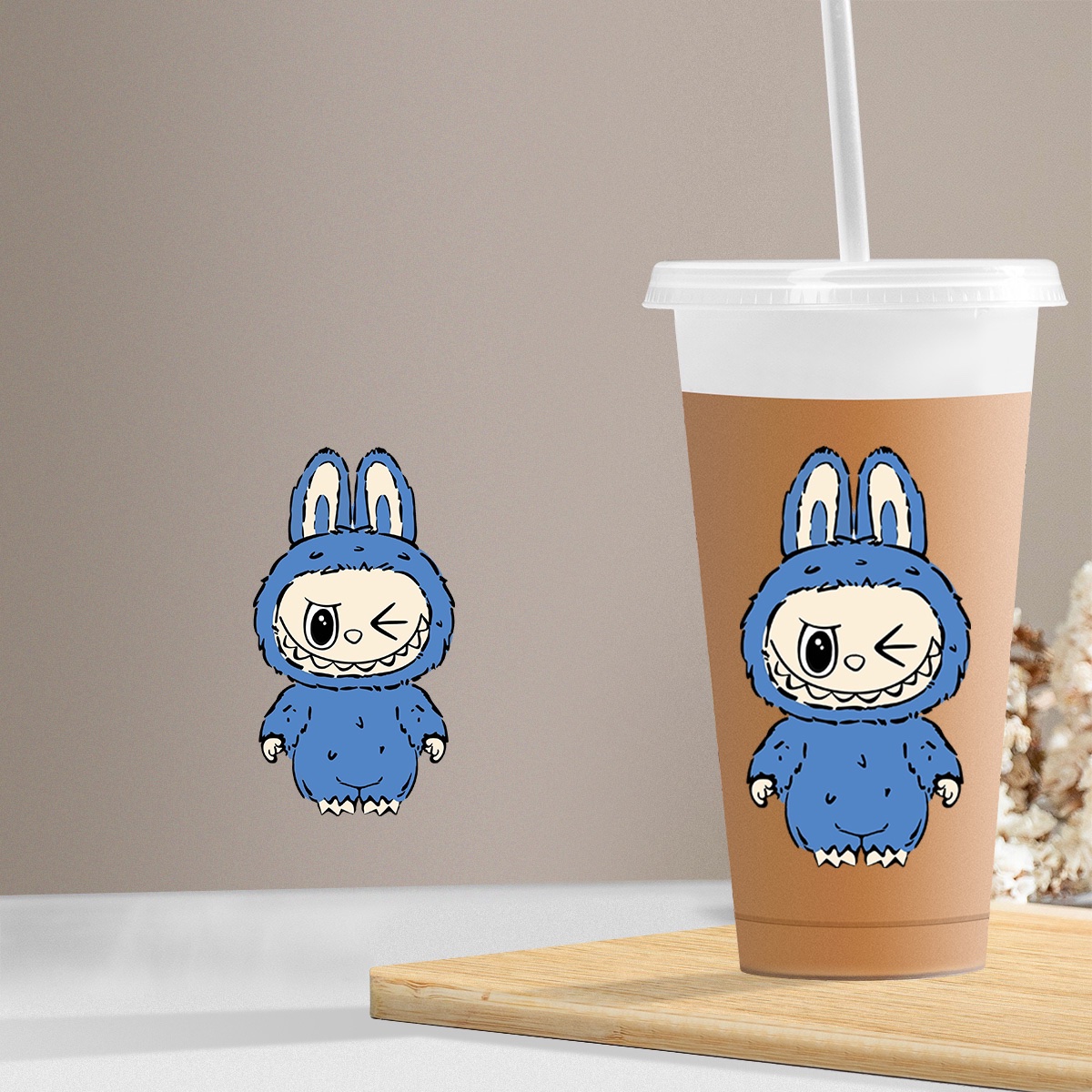 Labubu blue single uv dtf image - ZMDesigns