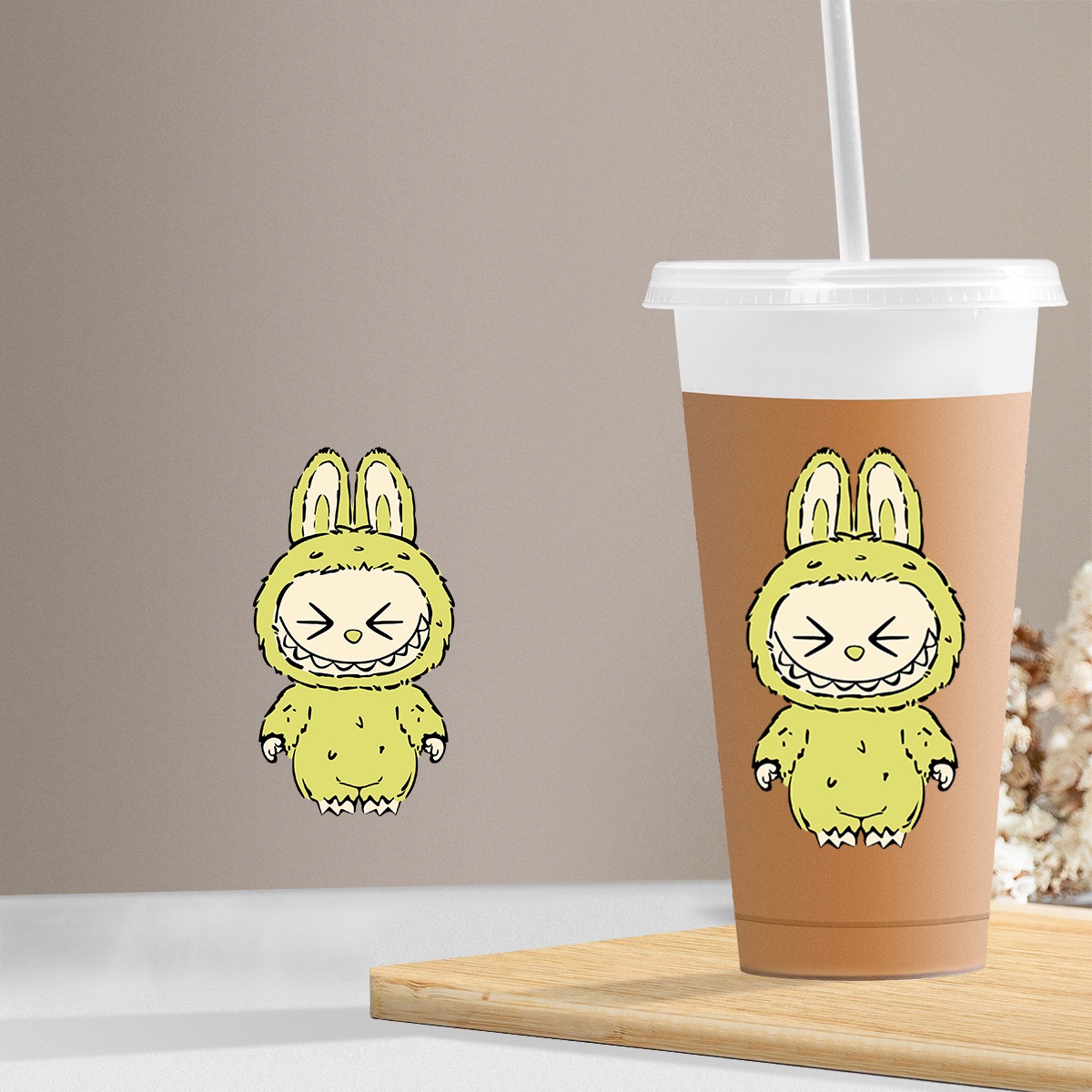 Labubu green single uv dtf image - ZMDesigns