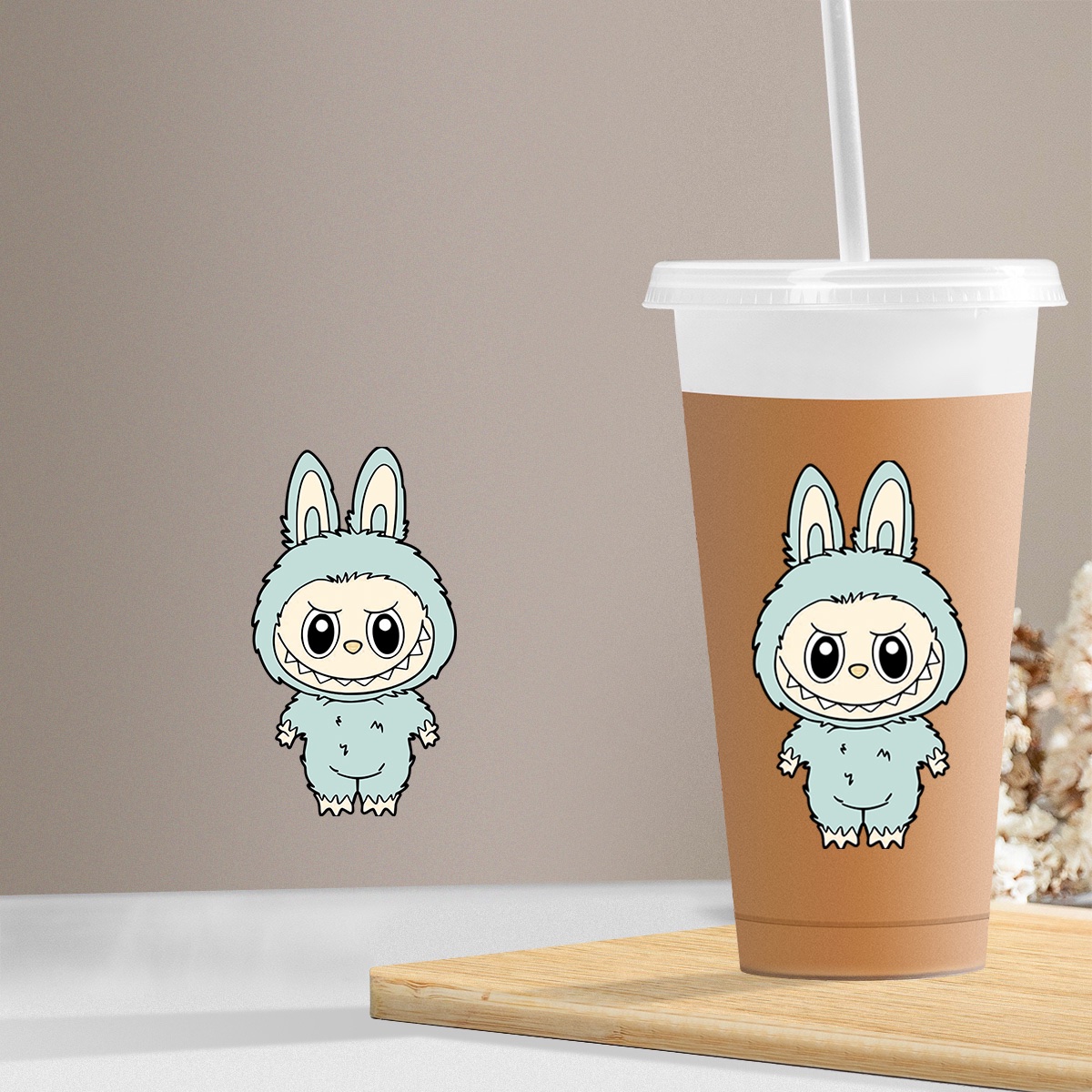 Labubu light blue single uv dtf image - ZMDesigns