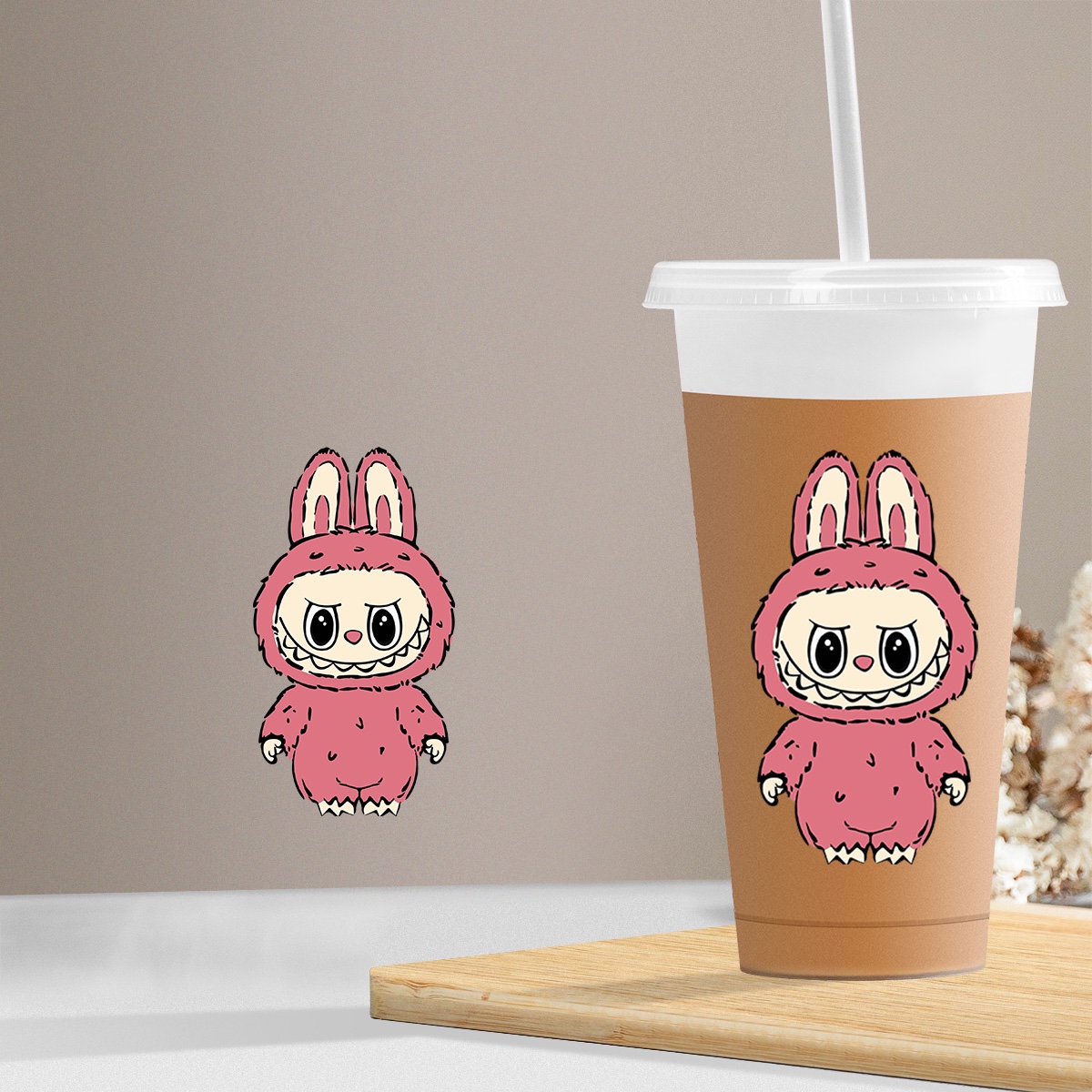 Labubu pink single uv dtf image - ZMDesigns